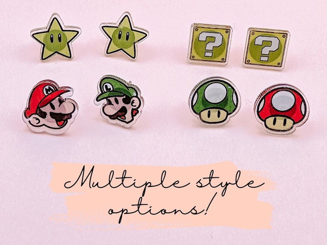 Cute Mario Bros Stud Earrings Multiple Styles - Etsy