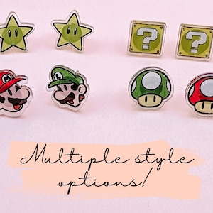 Cute Mario Bros Stud Earrings Multiple Styles - Etsy