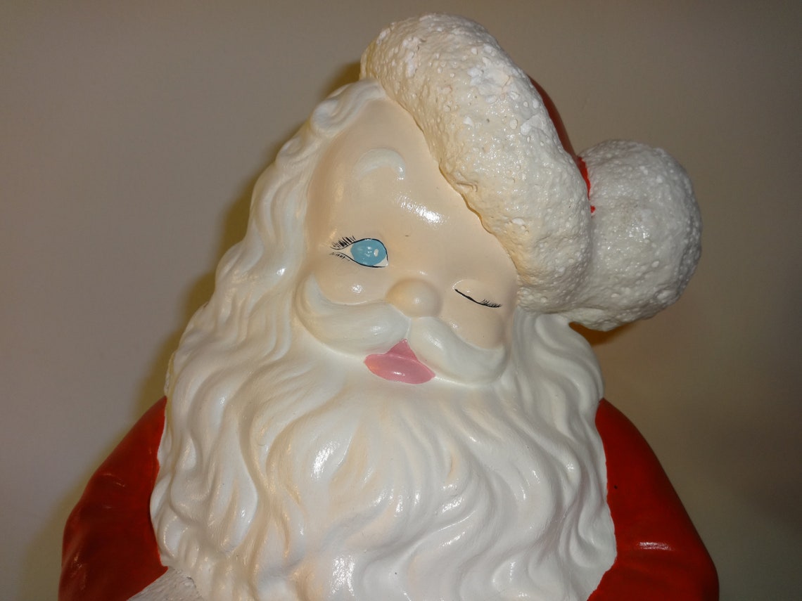 Vintage Atlantic Molds Standing Winking Santa Claus Ceramic Figurine - Etsy