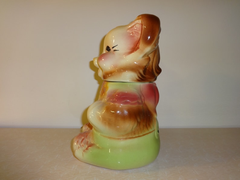 Vintage American Bisque Ceramic Teddy Bear Decorative Cookie Jar Mid ...