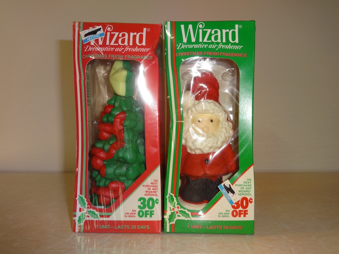 2 Vintage Christmas Wizard Decorative Air Fresheners Santa Claus and ...