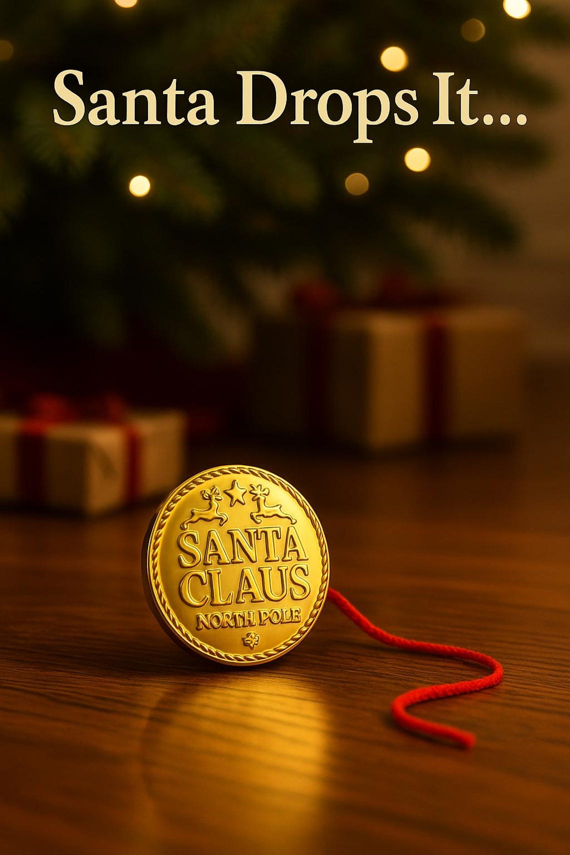 Santa's Lost Golden Button With Thread - Kid Evidence of St. Nick - Etsy