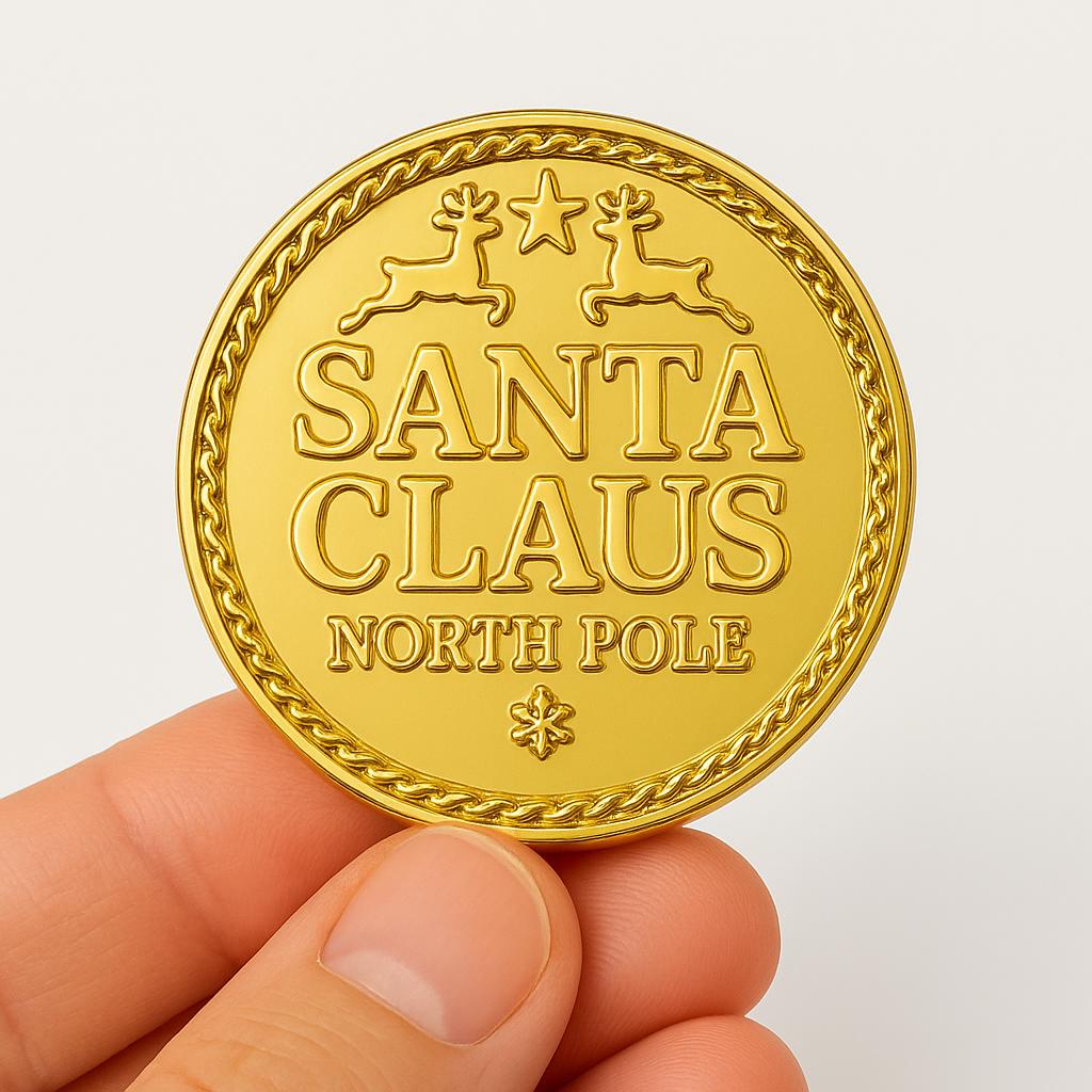 Santa's Lost Golden Button With Thread - Kid Evidence of St. Nick - Etsy