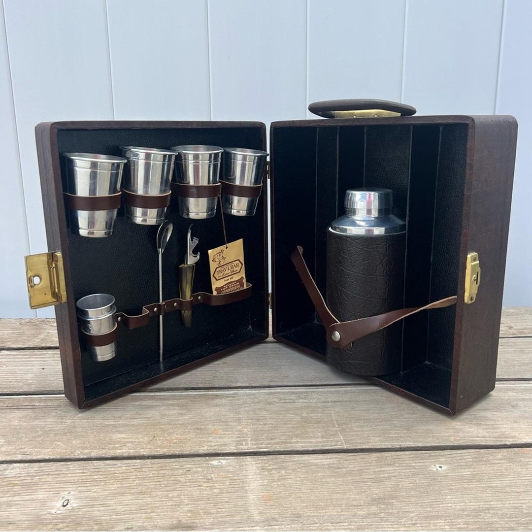 Vintage Trav-l-bar by Ever-wear Travel Bar Bartender Kitin Case With ...