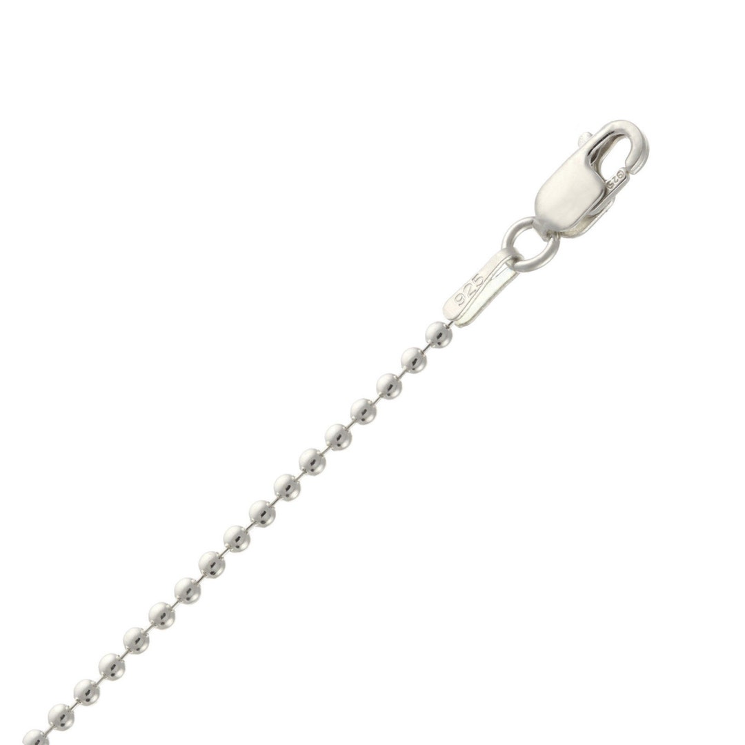1.5mm Round Bead Chain Necklace, Bracelet, Anklet in 925 Sterling ...