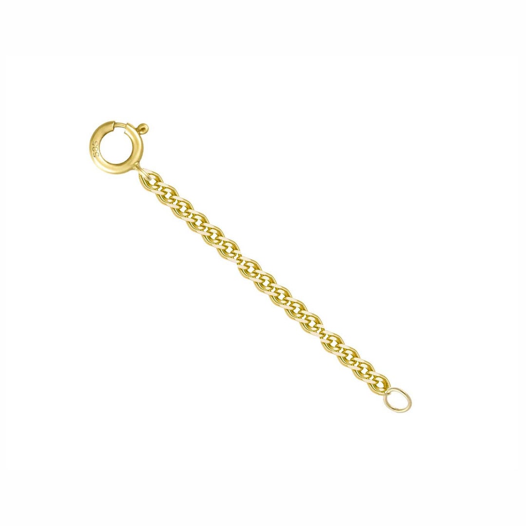 14k Solid Yellow Gold 2.5mm Nonna Link Chain Extender 1" to 10" Medium ...