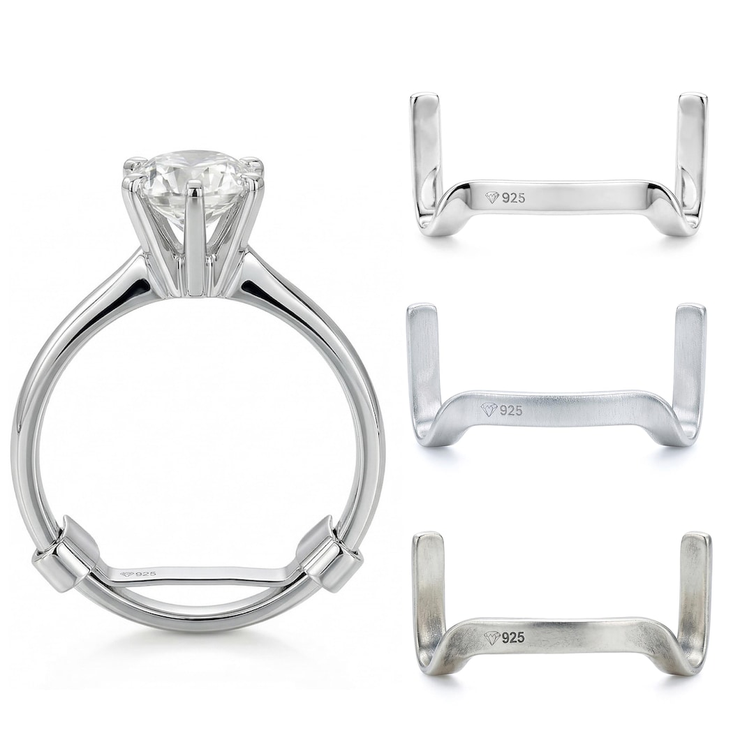 Sterling Silver Ring Guard With Extra-long Prongs for Wider or Thicker ...