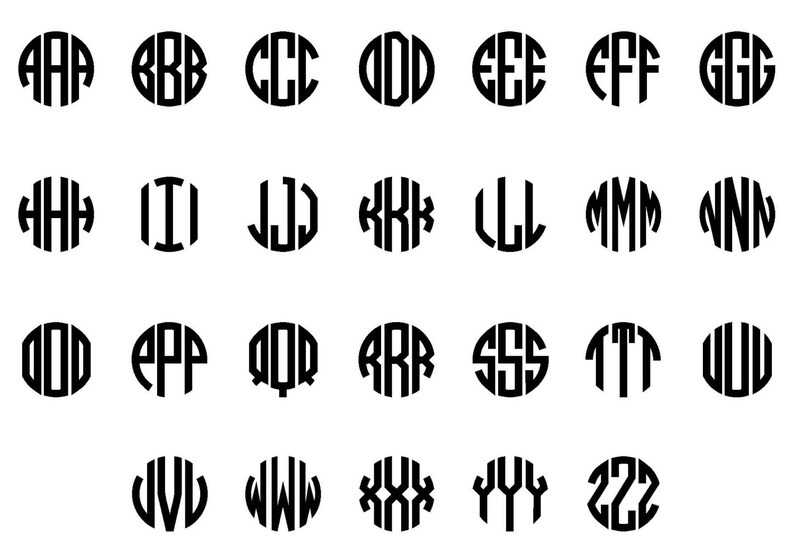 Custom Made 3 Initials Circle Block Monogram Necklace in 925 | Etsy