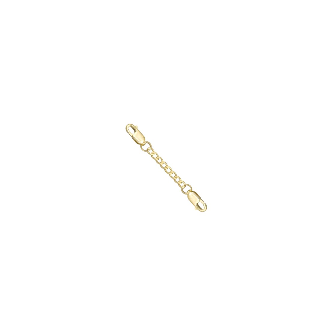 14k Solid Yellow Gold 2mm Curb Cuban Chain Extender 1" to 5" Lobster ...