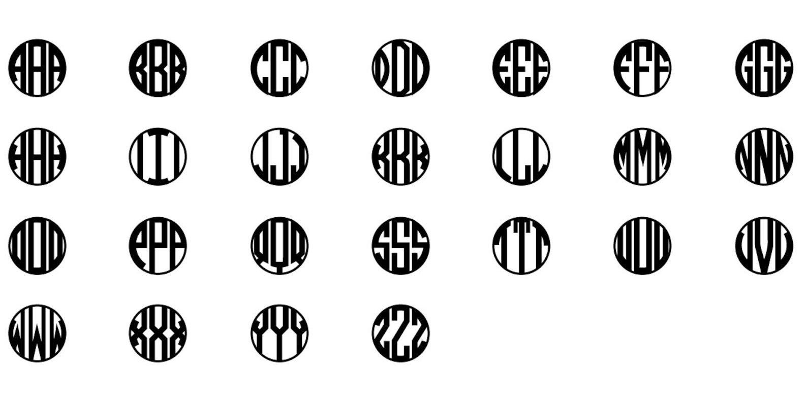 Custom Made 3 Initials Circle Monogram Tag Necklace in 14k | Etsy