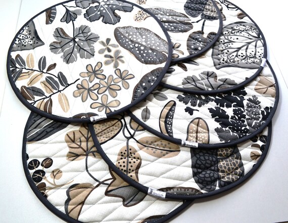 Placemats Leaf Pattern Dinnerware Set Lunch Kitchen | Etsy