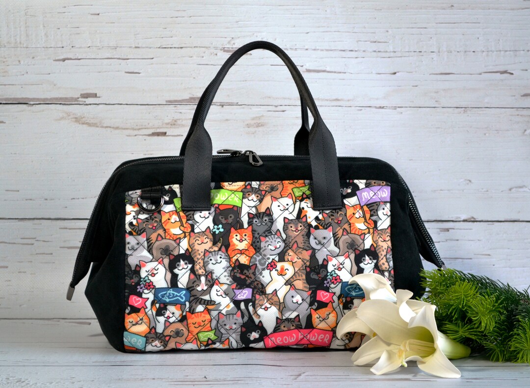 Cat Pattern Metal Mouth Bag: Handmade Popart Fabric Shoulder Bag - Etsy