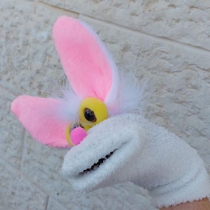 White Rabbit Puppet, Baby Birthday Gift, Soft Toy, Forest Animals ...