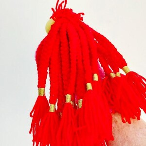 Birthday Gift Red Sock Puppet Girl With Braids, Hand Puppet Gift for ...