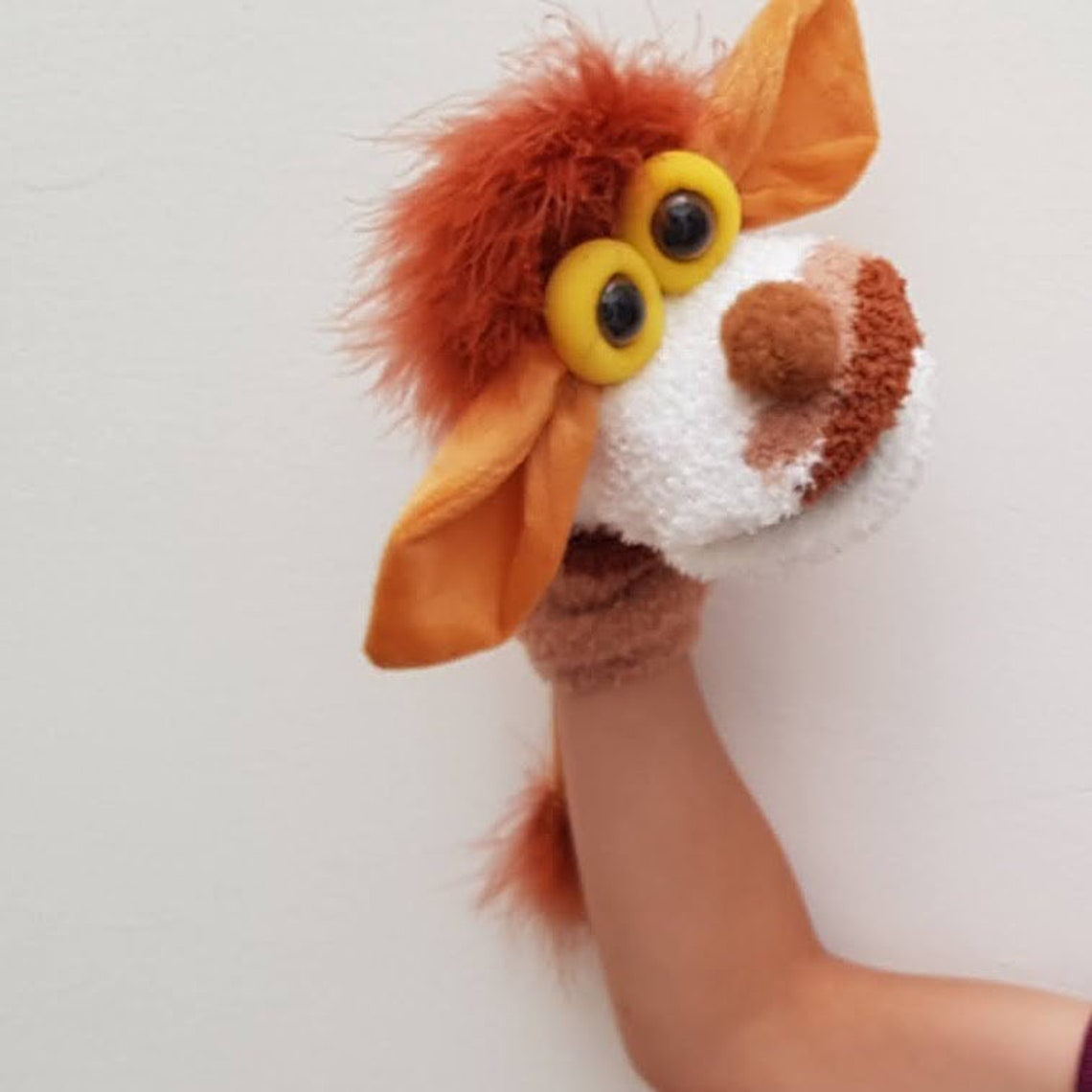 Professional Made Puppy Sock Puppet Movable Mouth Handmade | Etsy