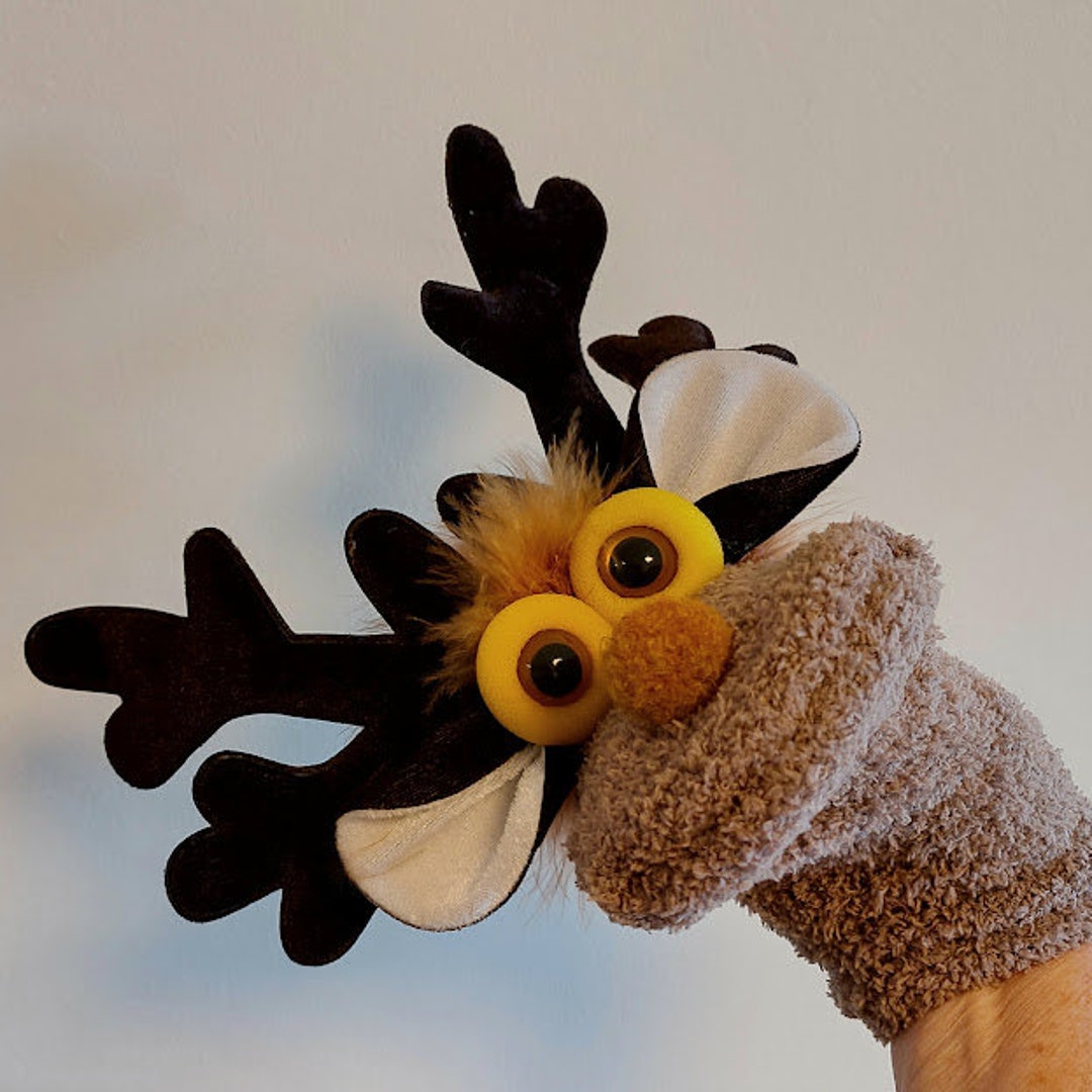 Reindeer Sock Puppet, Kindergarten Cute Puppets Theater Show, Christmas ...