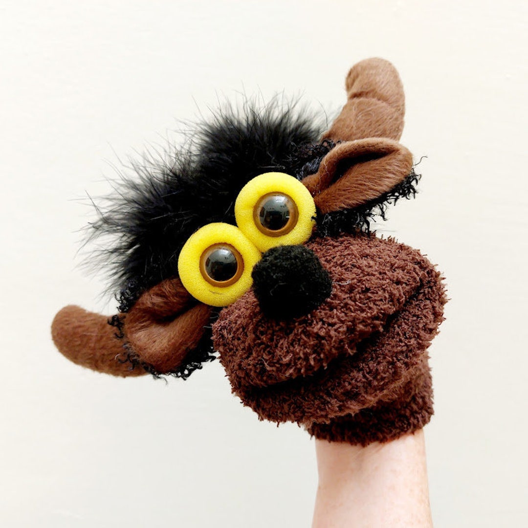Brown Bull Hand Puppet Doll With Facial Expression Therapy - Etsy