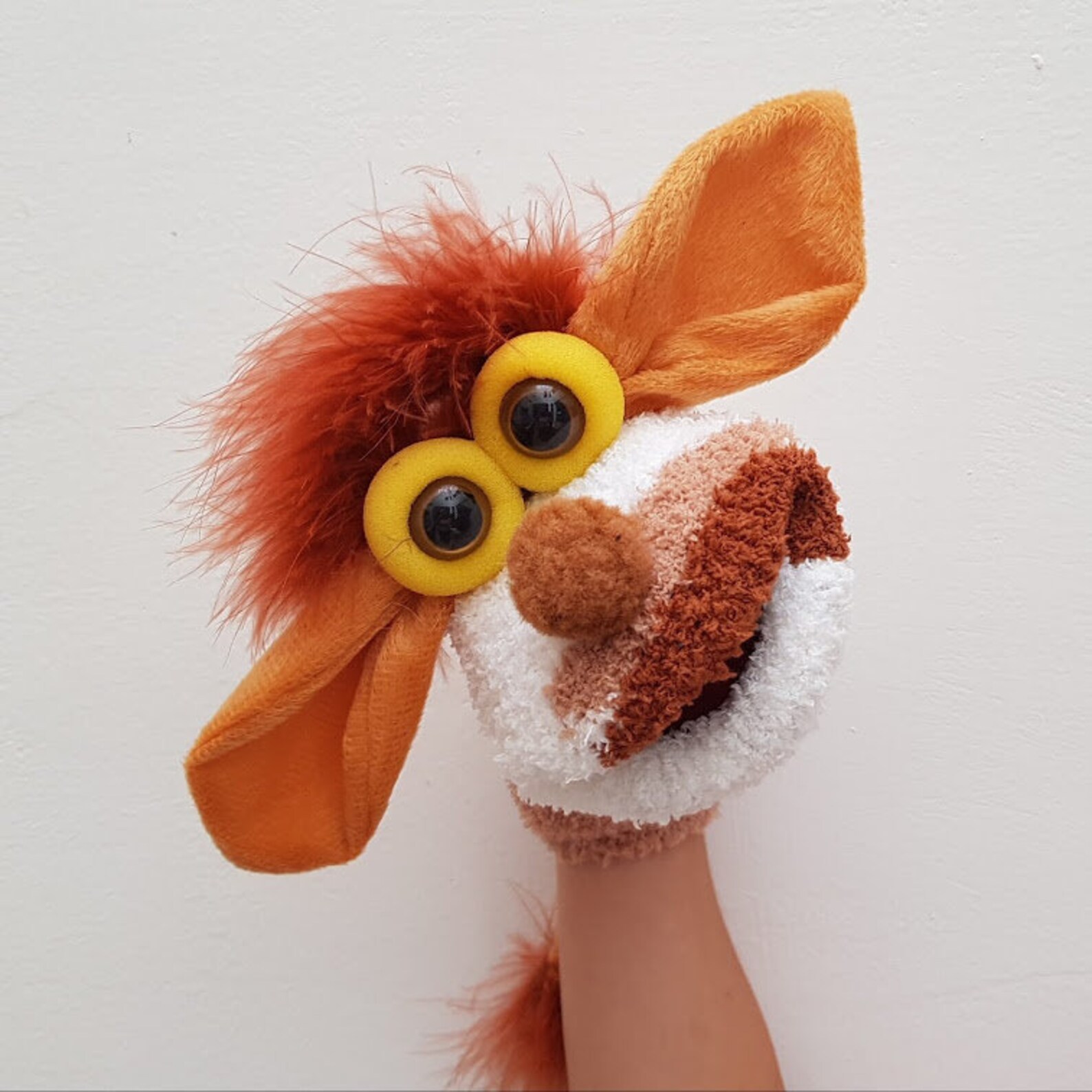 Professional Made Puppy Sock Puppet Movable Mouth Handmade | Etsy