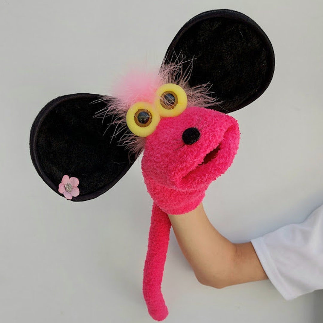 Cute Pink Mouse Hand Puppet, Kindergarten Puppets Theater Show, Soft ...
