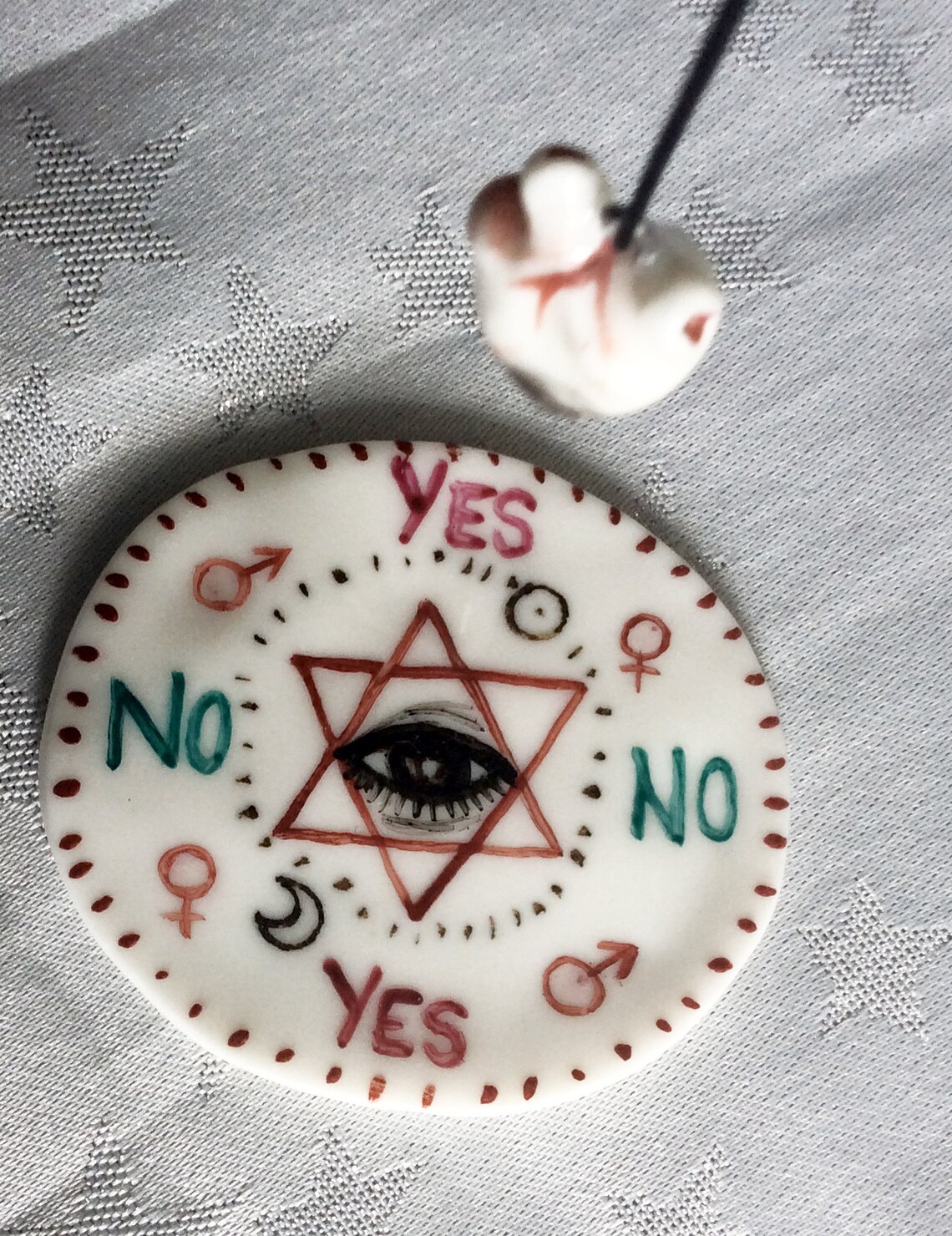 Pocket pendulum board with pendulum in porcelain and shape of | Etsy