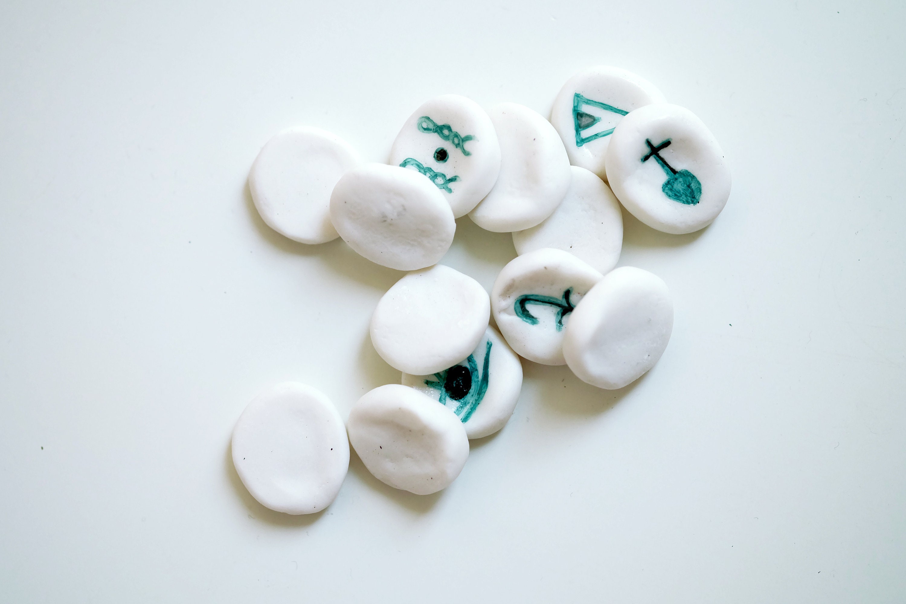 Egyptian Hieroglyphs RUNES for Divination in Porcelain, Hand Made - Etsy