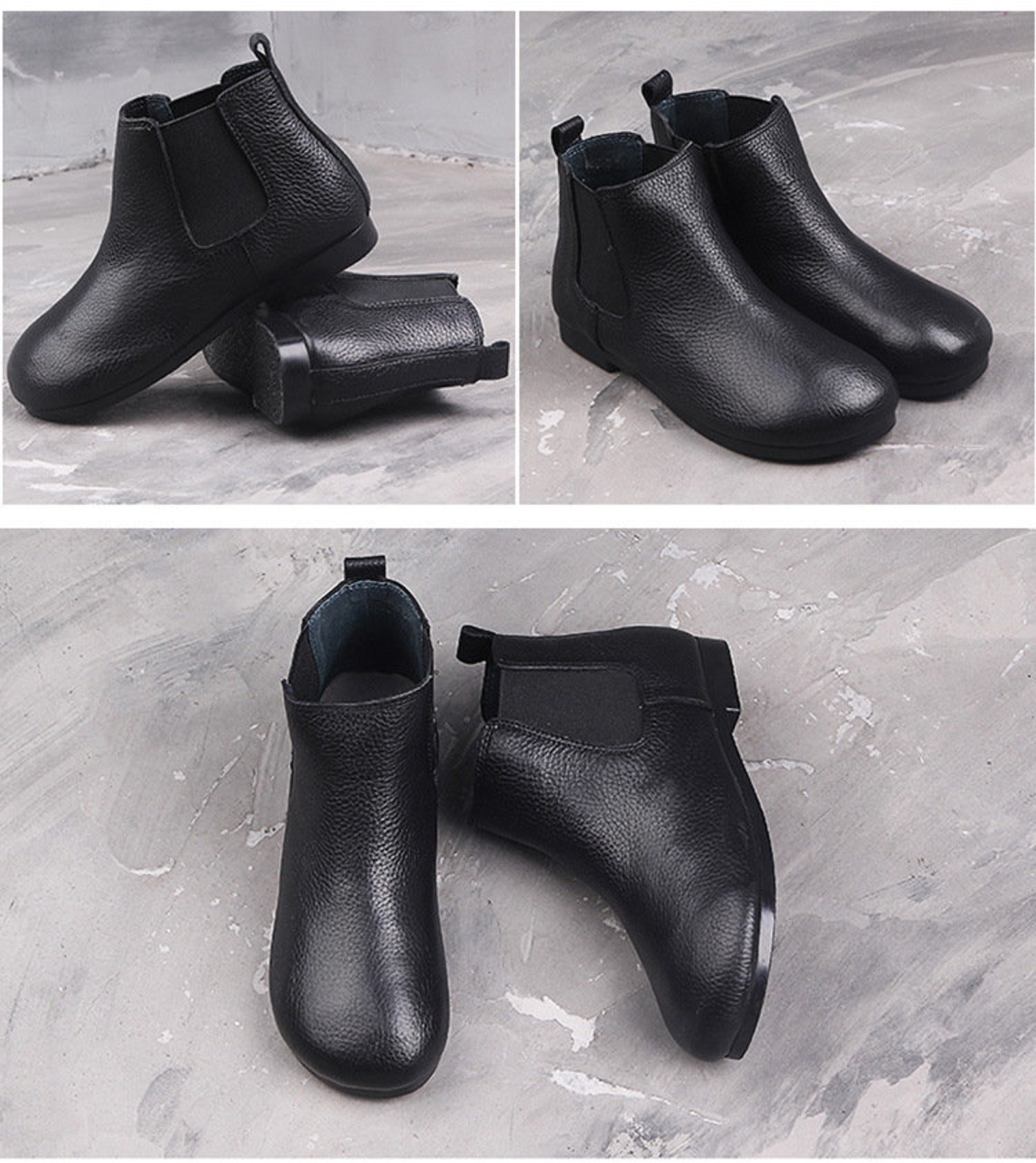 Women Soft Oxford Shoes Leather Booties Short Bootssoft - Etsy