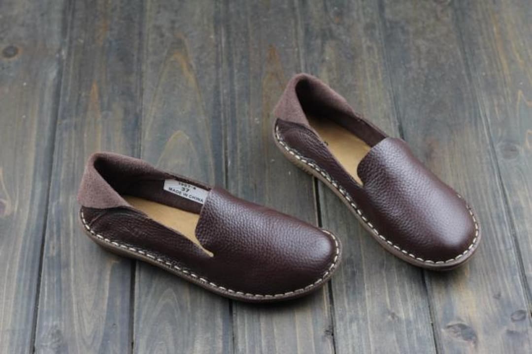 Handmade Brown Color Shoes for Women,oxford Shoes, Flat Shoes, Retro ...