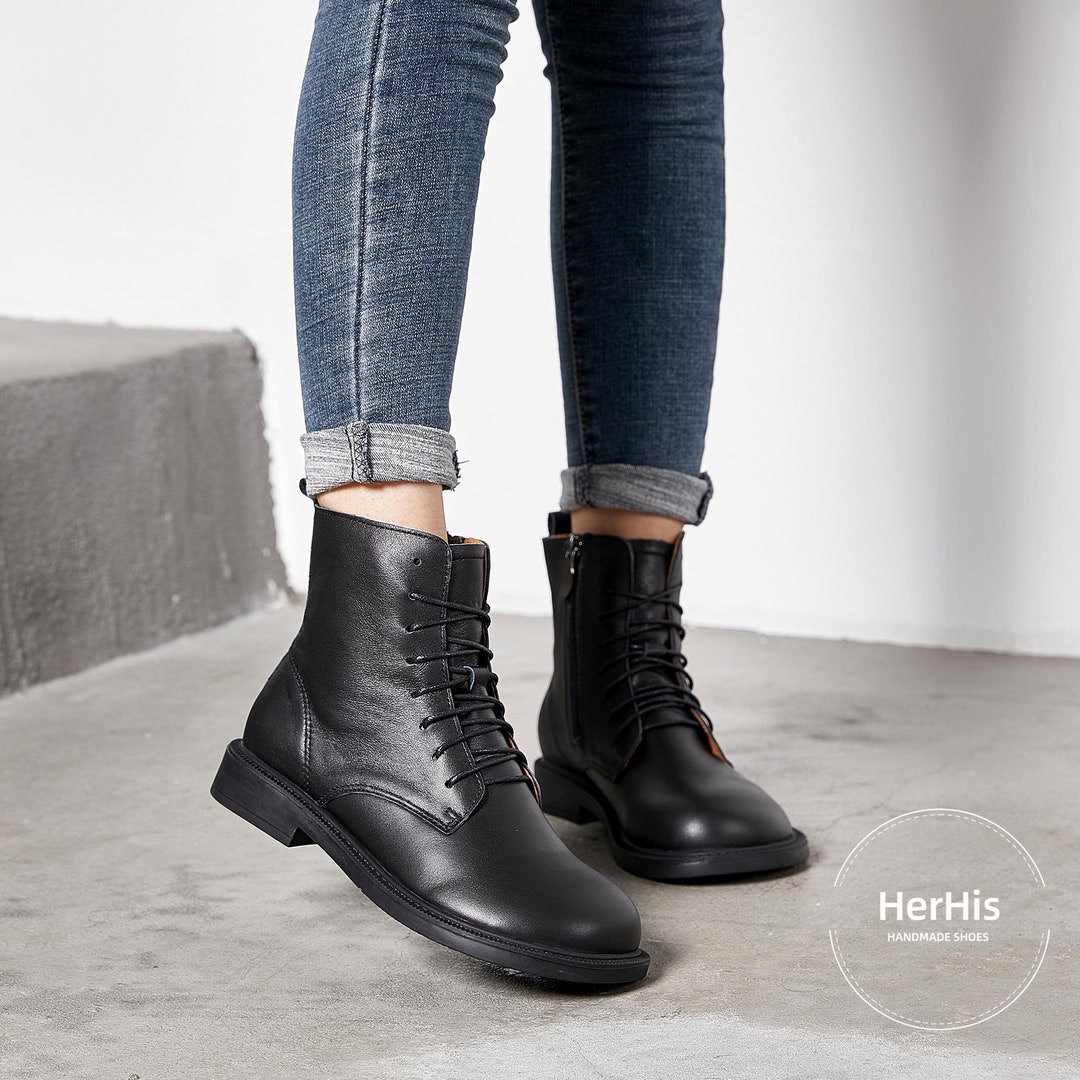 Handmade Women Leather Boots,oxford Women Flat Shoes, Casual Shoes ...