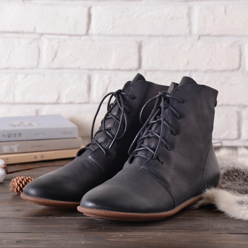 Handmade Women Leather Shoes,ankle Tie Boots,oxford Women Shoes, Flat ...