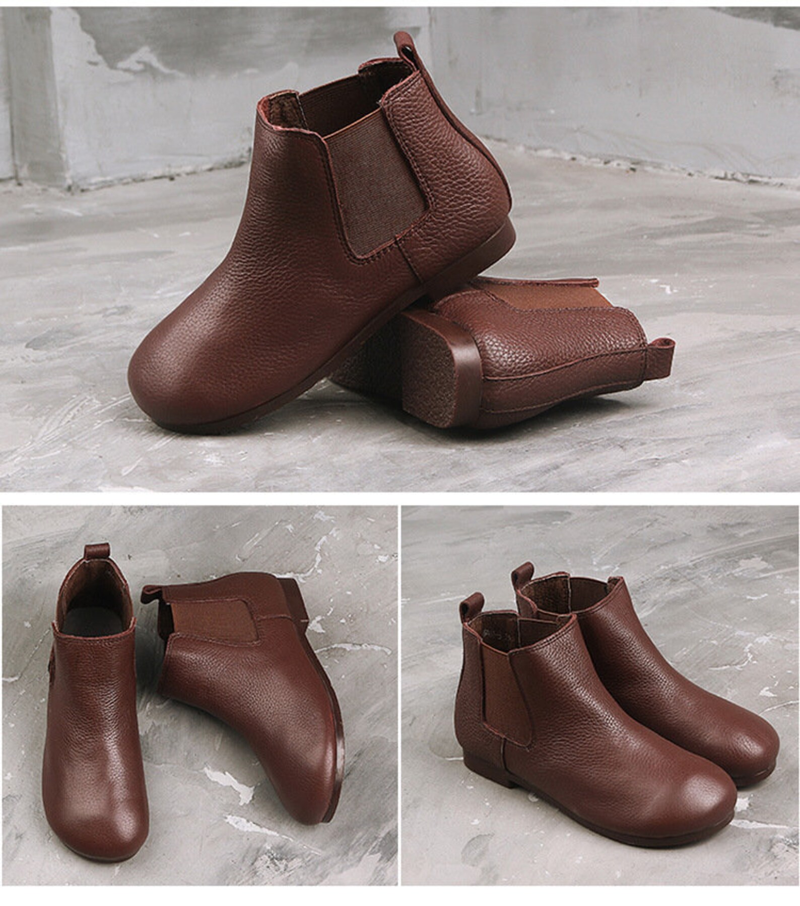 Women Soft Oxford Shoes Leather Booties Short Bootssoft - Etsy