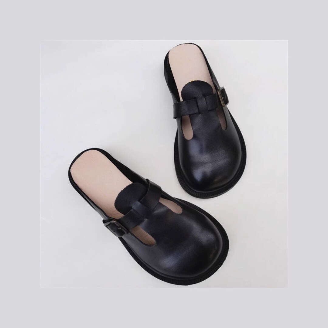 Handmade Women Wide Toe Slippers,leather Slippers Shoes, Women Flat ...