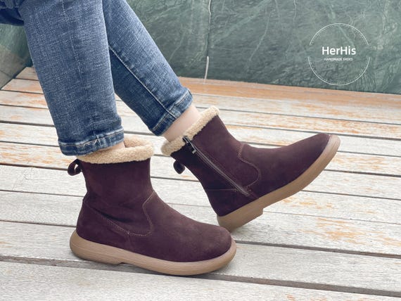 Handmade Leather Winter Boots for Women retro Boots Oxford Women Shoes casual Shoes short Boots her Gifts Etsy
