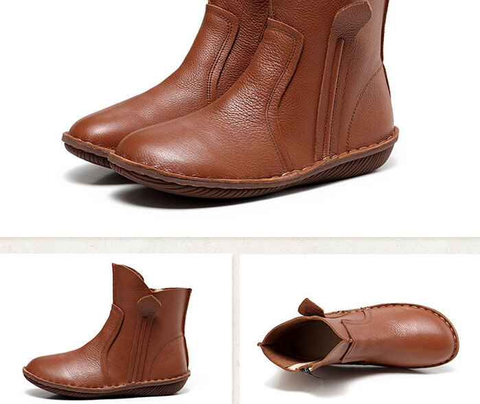 Large Size Handmade Brown BootsAnkle BootsOxford Women | Etsy