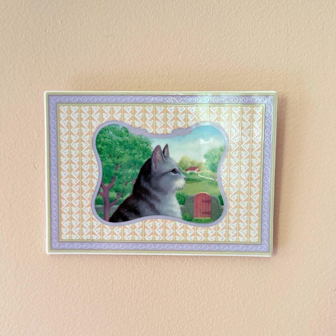 Vintage Ceramic Cat Wall Tile: Tuscany Collection Japan, Cottagecore ...
