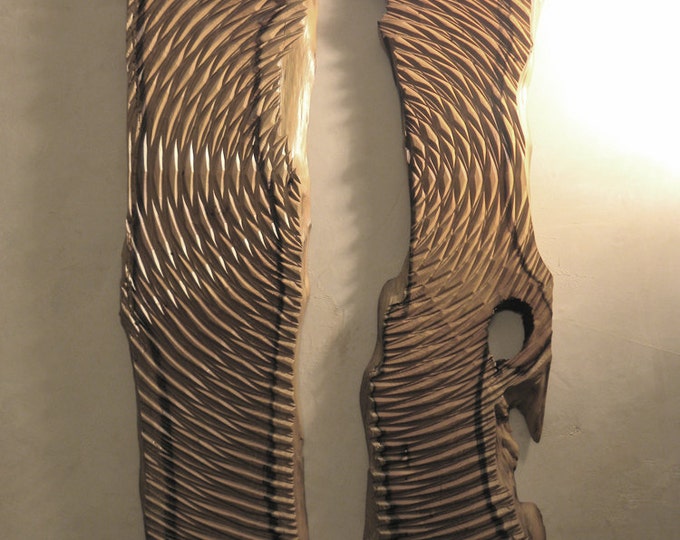 Carved Wood Contemporary Relief Sculpture by James Patrick Crisp vortex ...