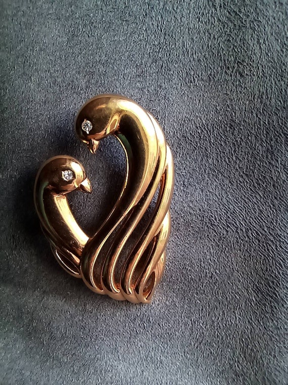 MONET Heart Couple Love Loyalty Lucky charm Birds Gol… - Gem