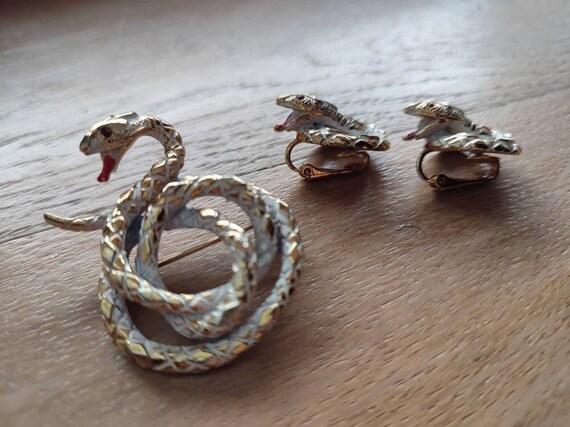 Arthur PEPPER ART 1960 Set snake 18 carat Gold Plated… - Gem
