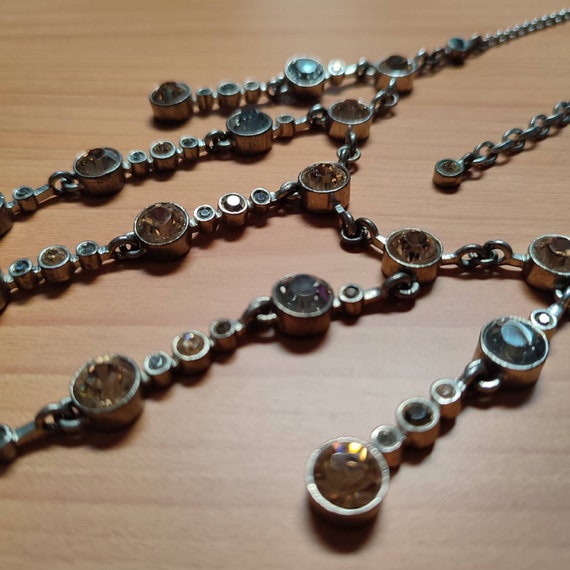 Dyrberg Kern, Silver-plated steel bib necklace, 2 sha… - Gem