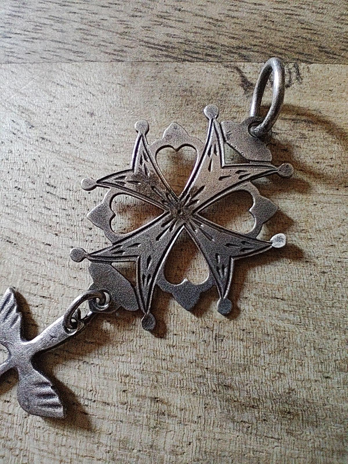 Sublime Victorian Huguenot Cross, Solid Silver Pendant for Men and ...