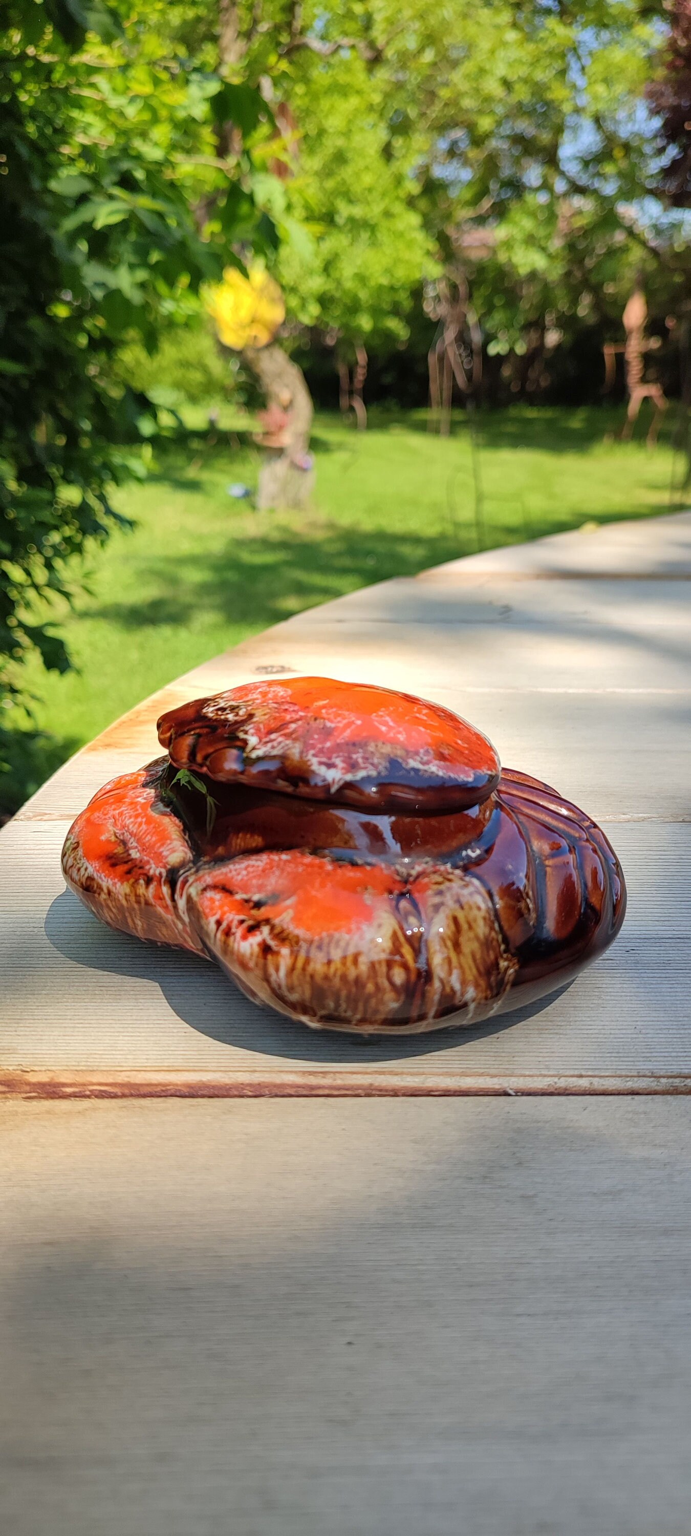 Retro Crab Ceramic Vallauris Style Jewelry Box Candy Box Vintage ...