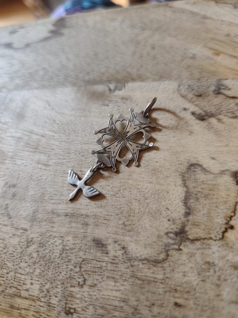 Sublime Victorian Huguenot Cross, Solid Silver Pendant for Men and ...