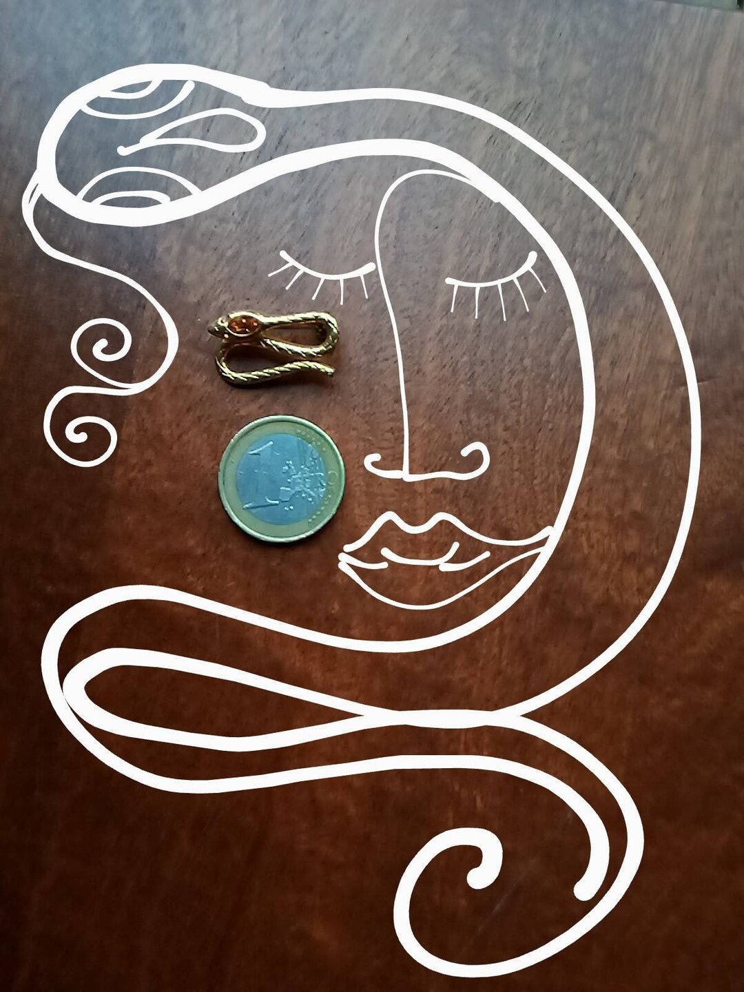 Snake Jewel for Him for Her Vintage Brooch Gold Eyes and Head ...