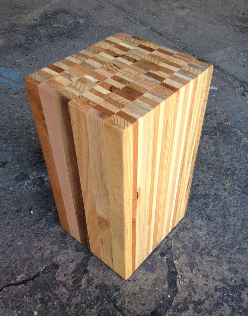 Reclaimed Pallet Wood Stump / Stool / End Table - Etsy