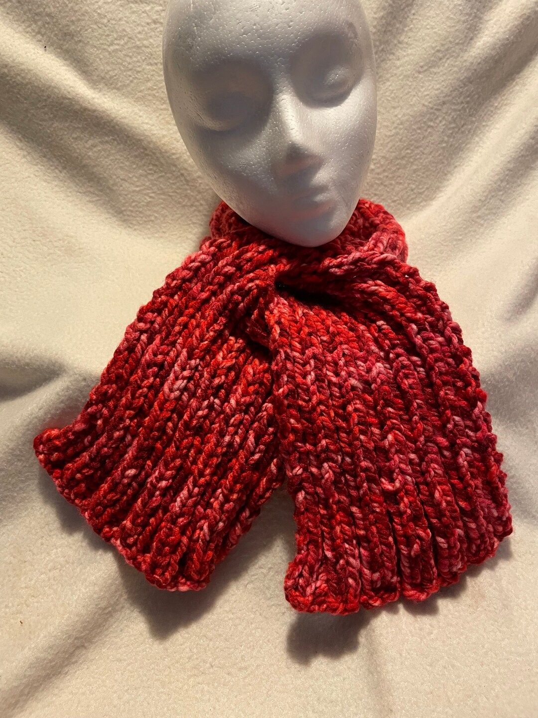 Keyhole Neck Scarf; Shaded Red Scarf; Red Scarf;holiday Gift;birthday ...