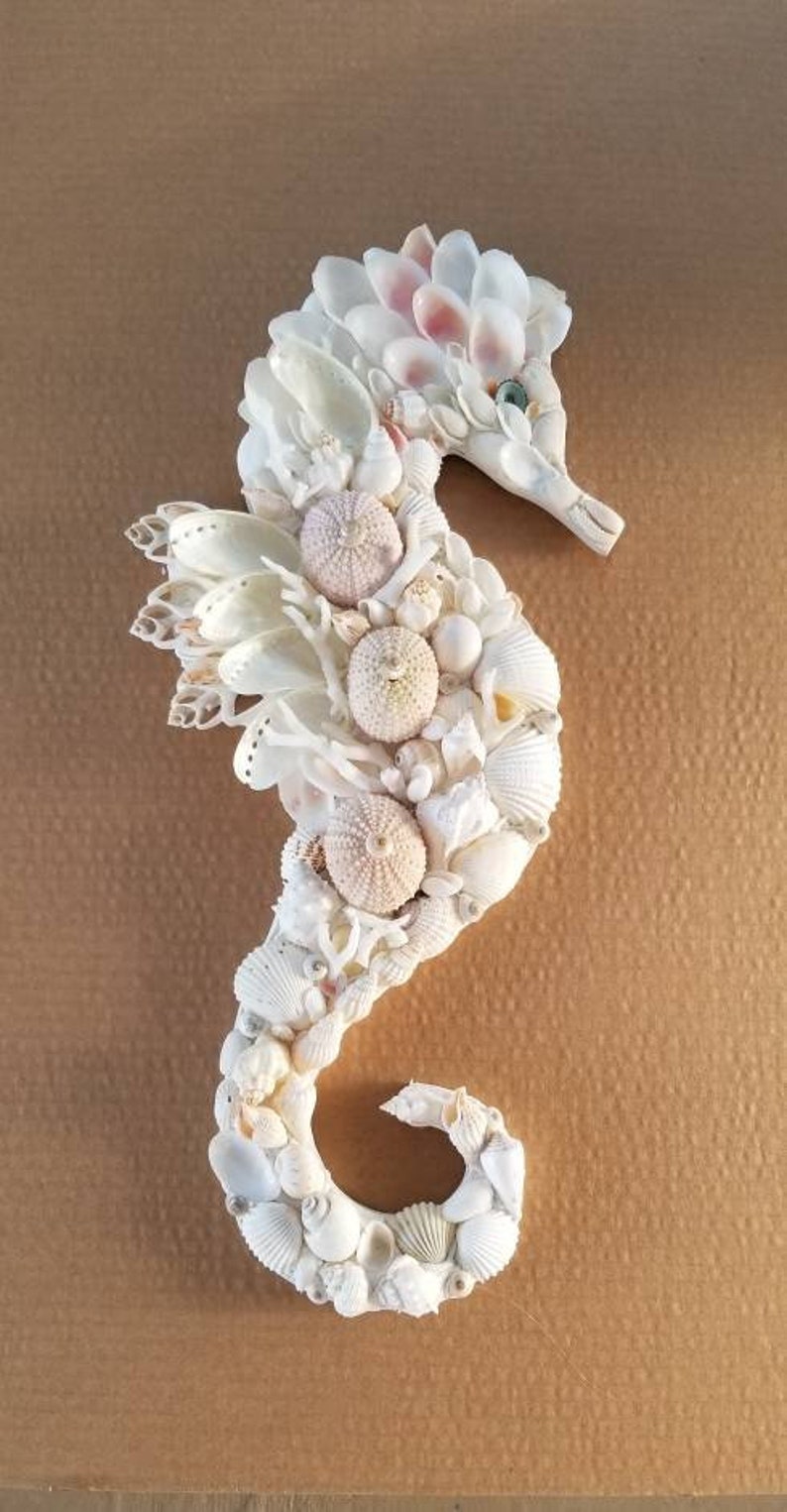 Seashell Seahorse Shell Seahorse Seahorse Shell Art Beach | Etsy