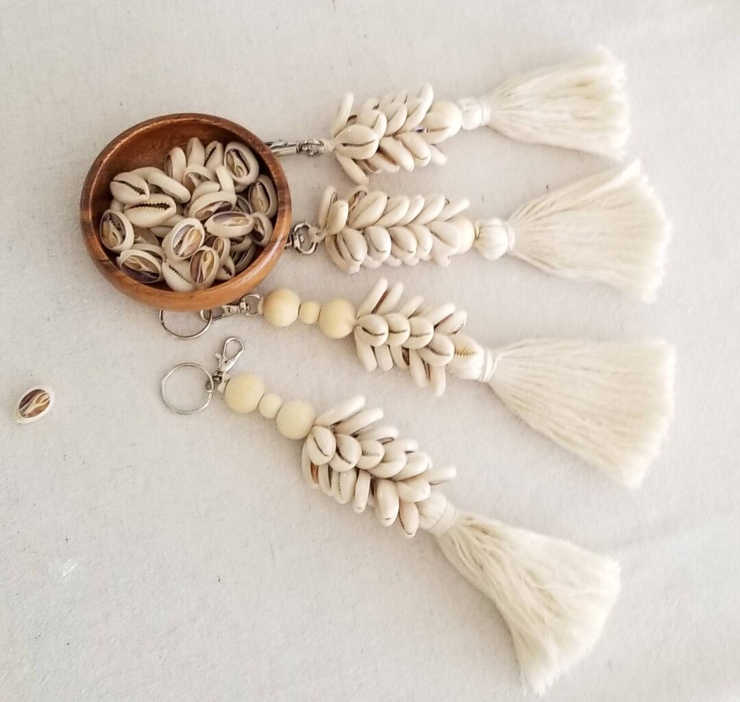 Macrame Seashell Keychain Boho Style Decor - Etsy