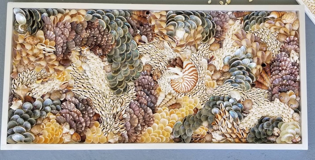 Custom Seashell Wall Art Mosaic Unique Sea Shell Decor-beach - Etsy ...