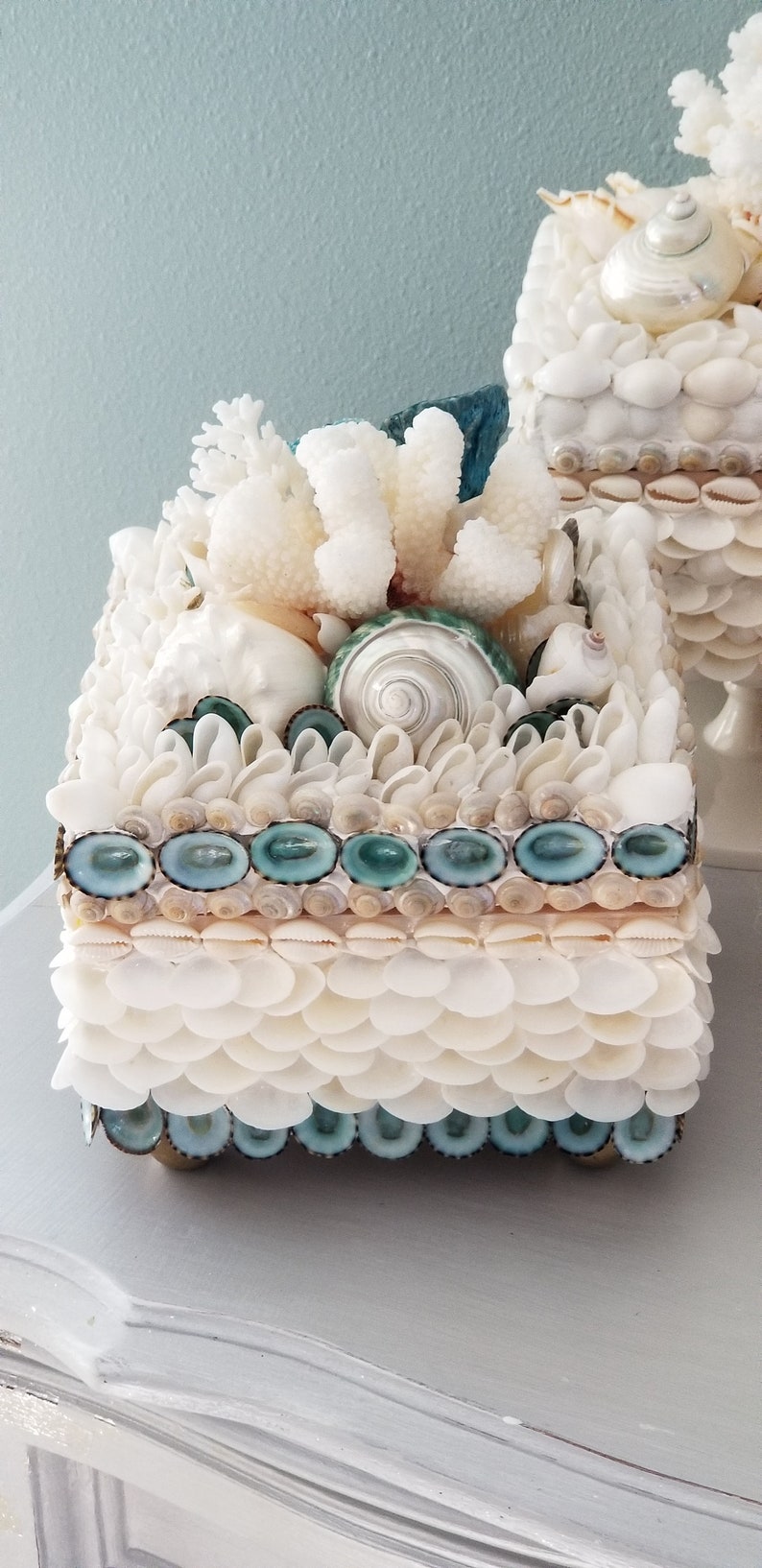 Handmade Sea Shell Box: Coastal Decor, Pill Box Gift - Etsy
