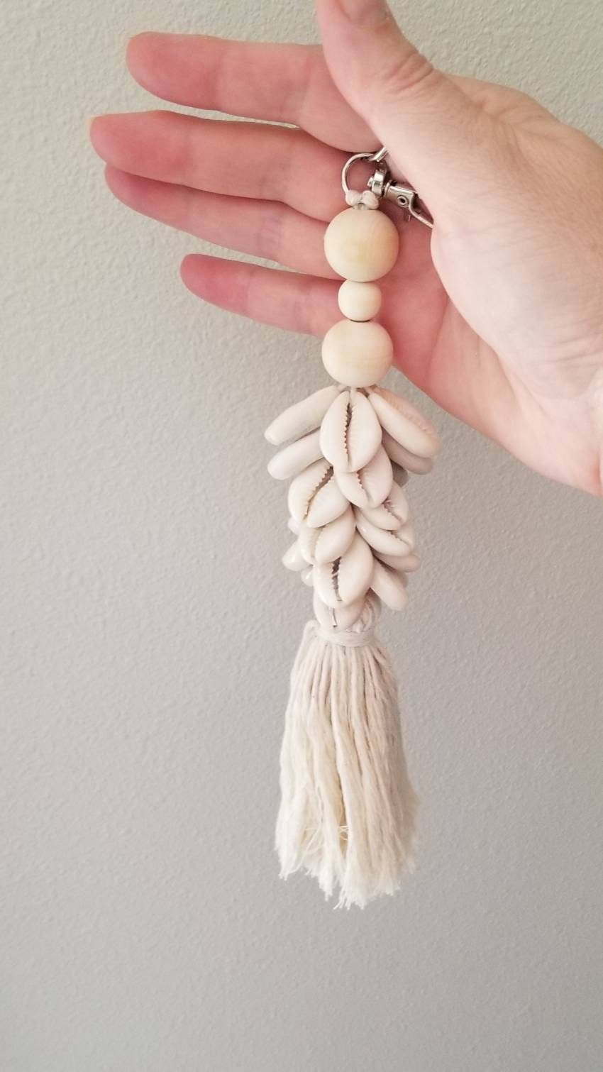 Macrame Seashell Keychain Boho Style Decor - Etsy