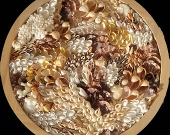 Seashell Wall Mosaic Coastal Art Seashell Mosaic Seashell - Etsy